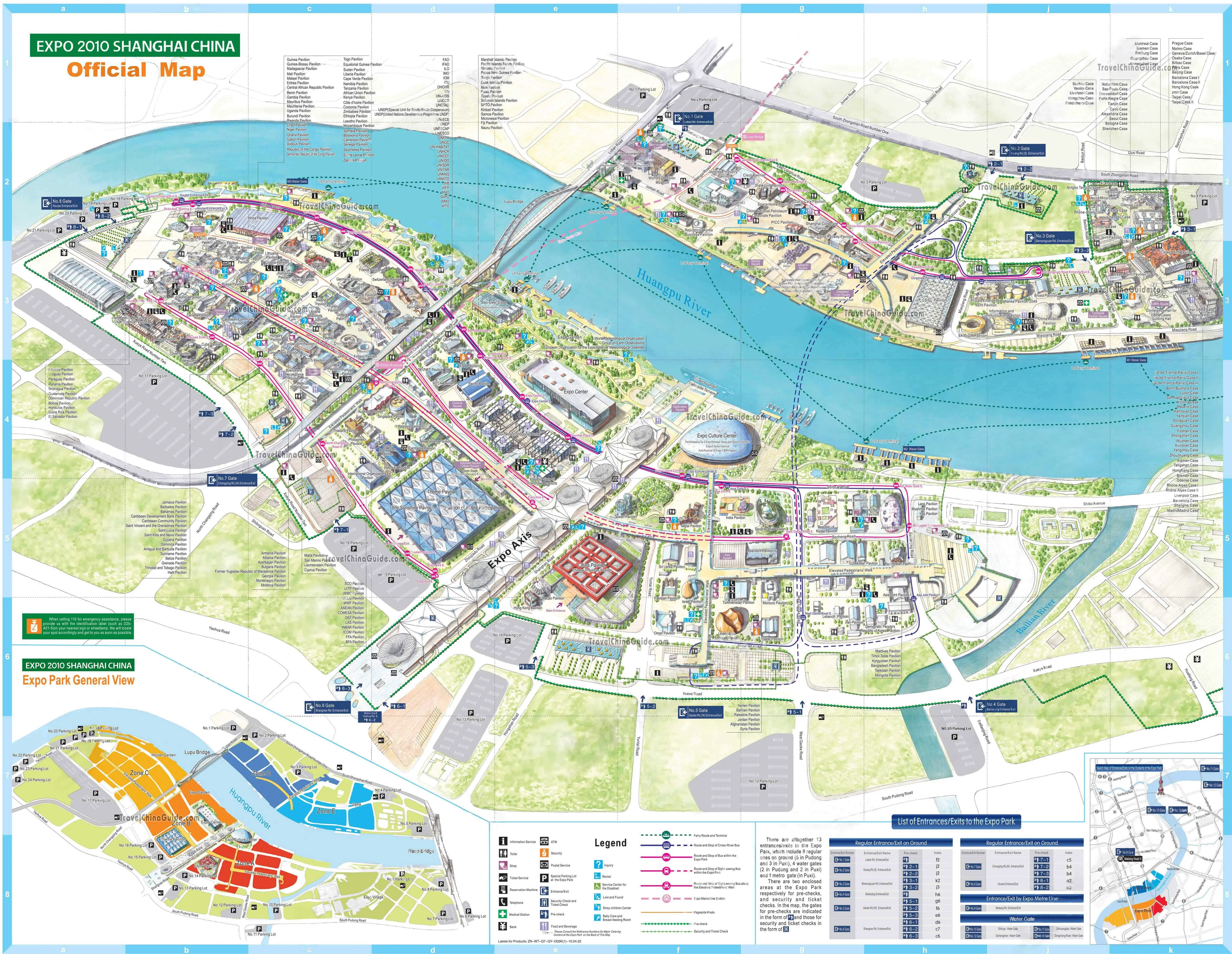 Map of Shanghai World Expo 2010 China Map of Shanghai World Expo 2010 China